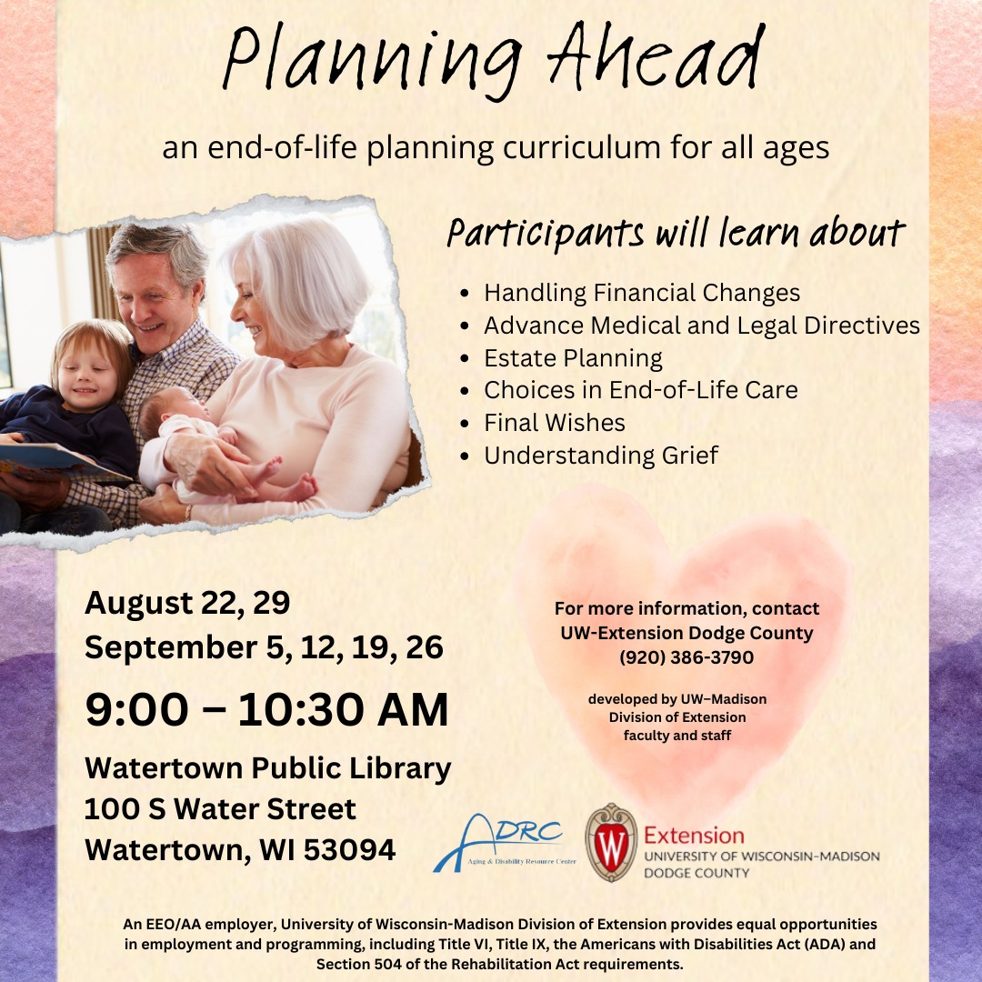 Planning Ahead Classes – Fall 2024 – Extension Dodge County